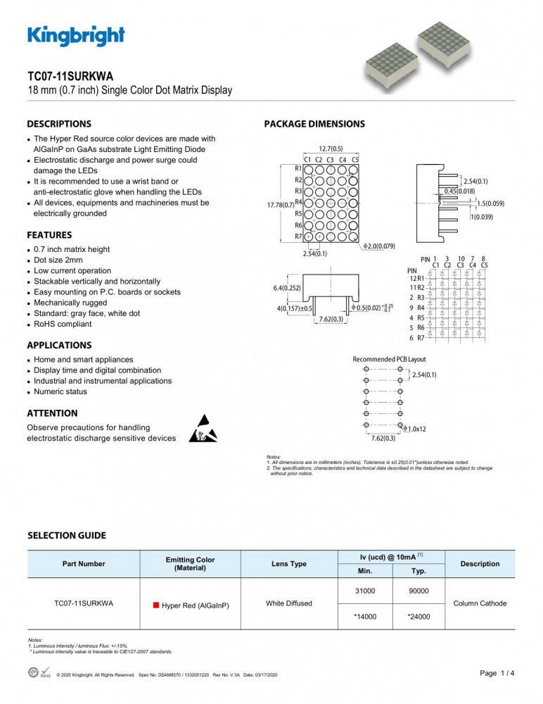 TC07-11SURKWA datasheet page 1