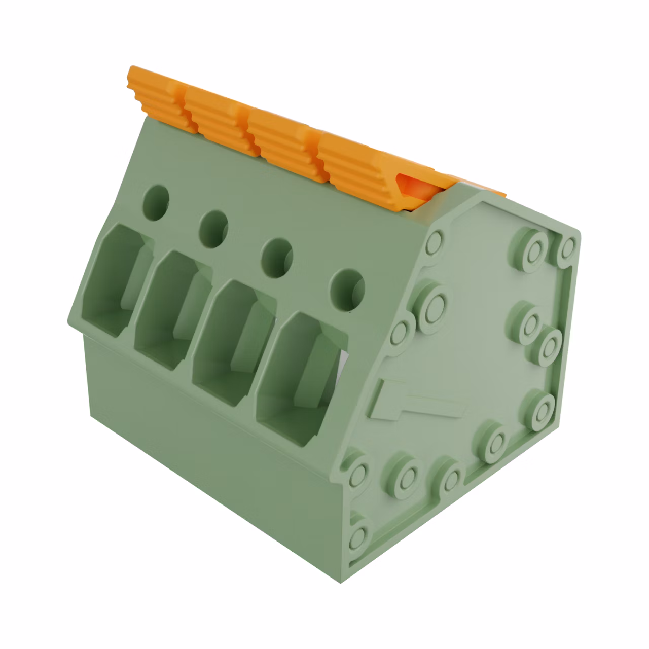 5.00mm Pitch Lever Activated Fixed Mount PCB Terminal Block, 35° Wire Entry, 4 Circuits for sale