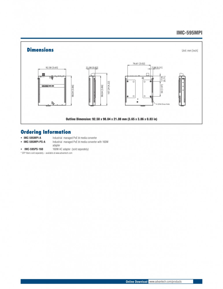 IMC-595MPI product document, page 2