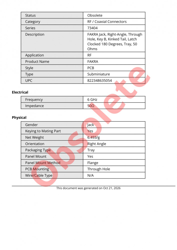 Product document image for MOLEX 734041661, page 2