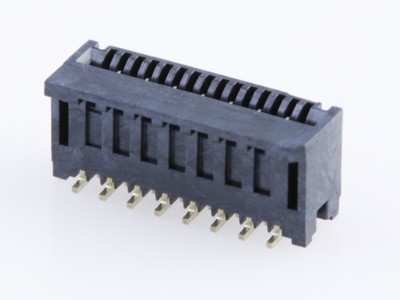 Easy-On FFC/FPC Connector, 0.50mm Pitch, Surface Mount, Vertical, Non-ZIF, Standard Footprint, Tin Bismuth Plating, Short Terminal Type, Black, 17 Circuits