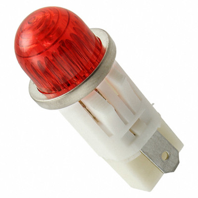 Neon Panel Mount Indicator Amber .500″ Hi-Dome 250V Wire Leads