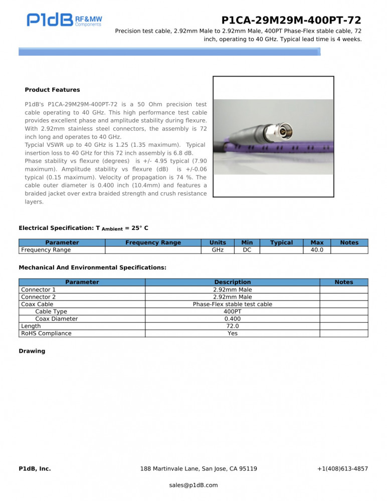 P1CA-29M29M-400PT-72 technical document page 1