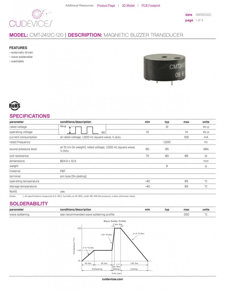 CMT-2412C-120 datasheet page 1