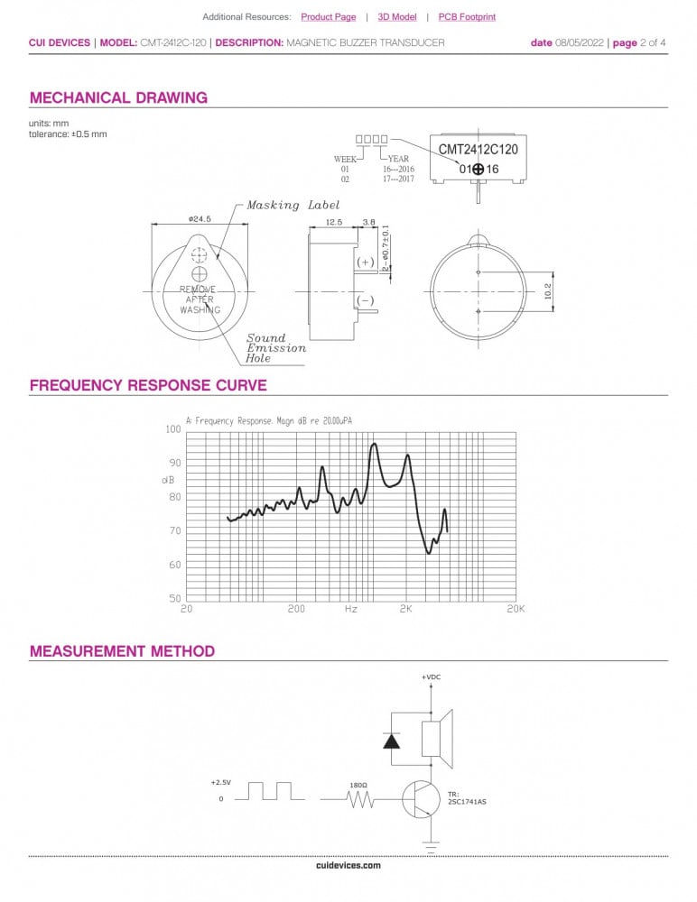CMT-2412C-120 datasheet page 2