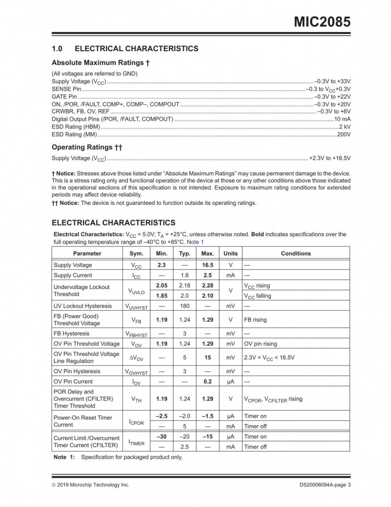 MIC2085-MBQS technical document page 3