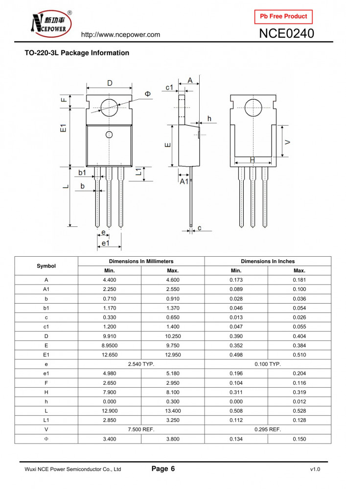 NCE0240 datasheet page 6