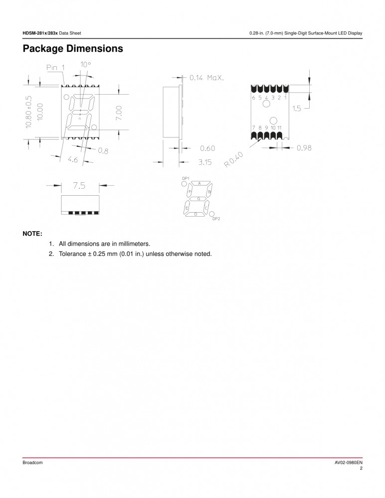 HDSM-283F datasheet page 2