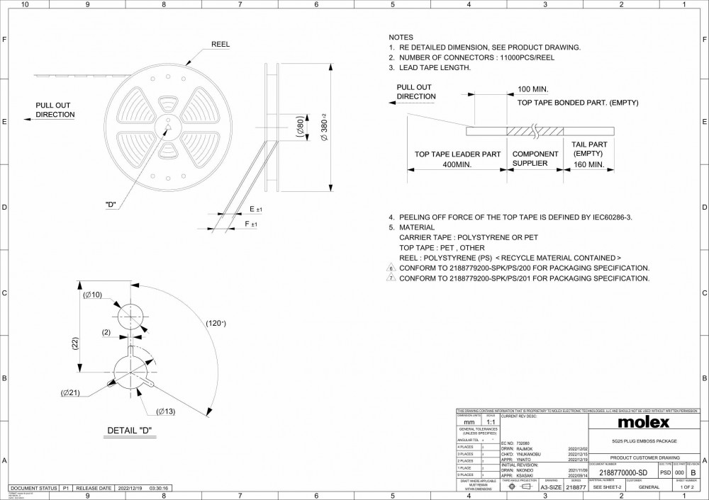 Molex 218877 drawing page 1