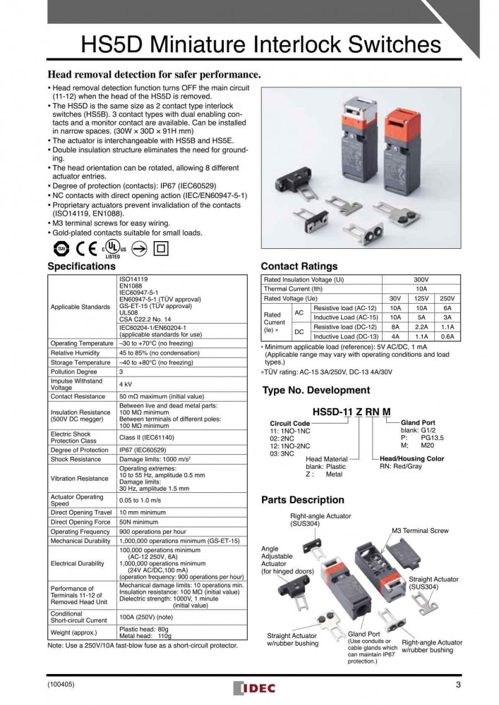 IDEC HS5D datasheet page 3