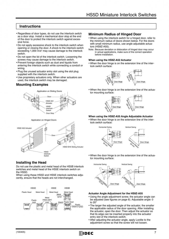 IDEC HS5D datasheet page 7