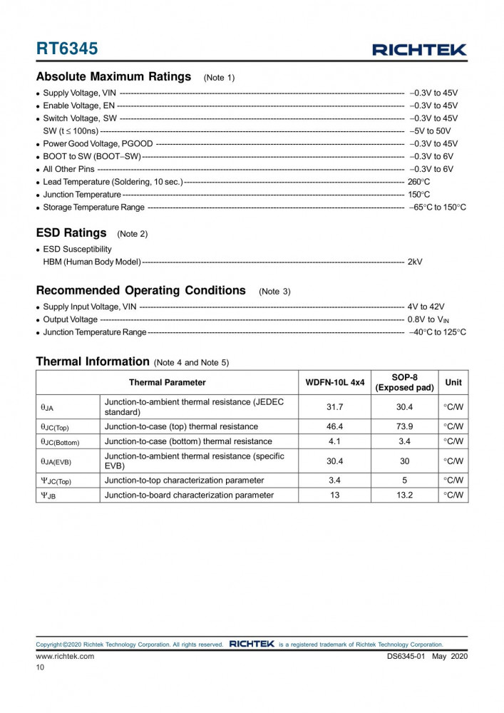 RT6345 datasheet page 10