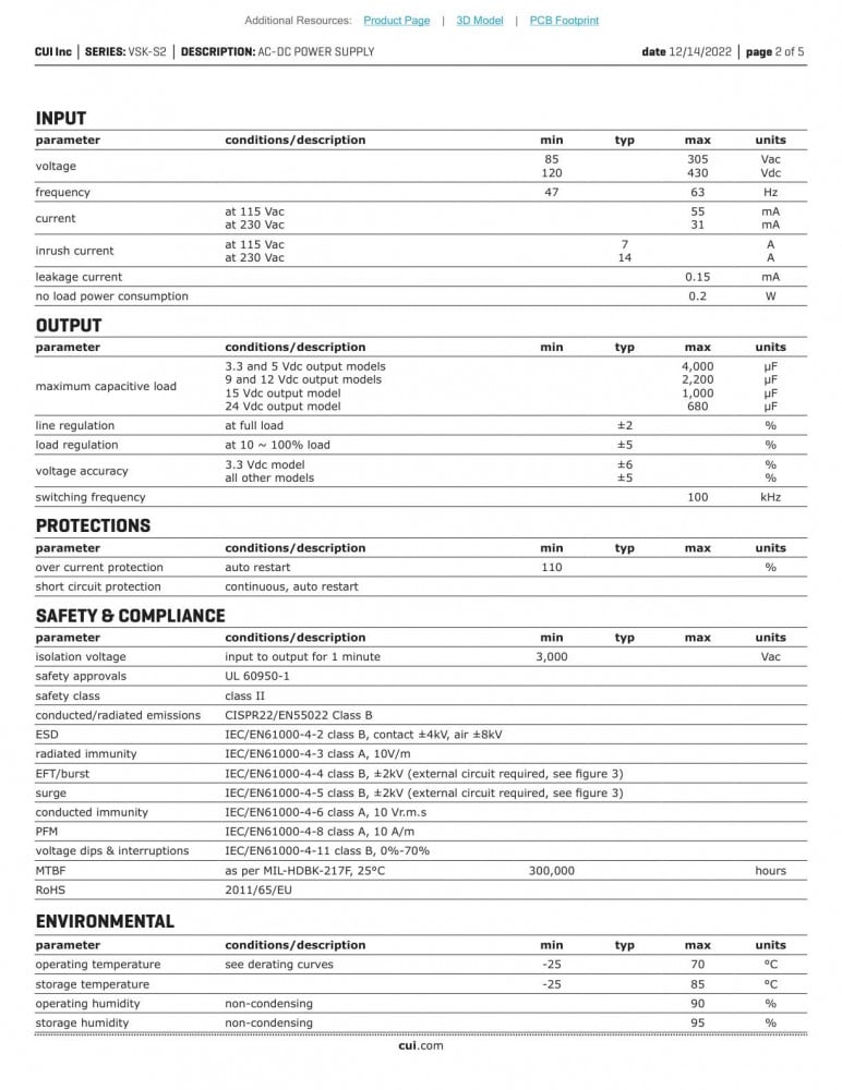 VSK-S2 series datasheet page 2