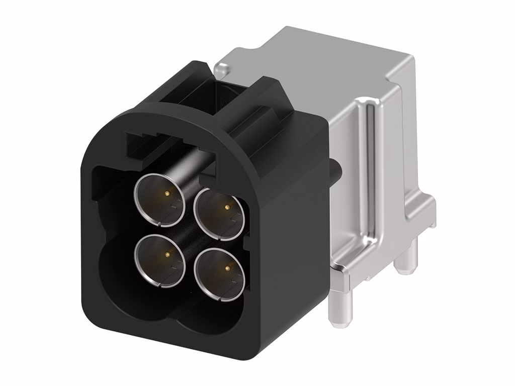 High-Speed FAKRA Mini (HFM) Quad Header, 2x2, Right-Angle, Through Hole, Key A, Black, 50 Ohms for sale