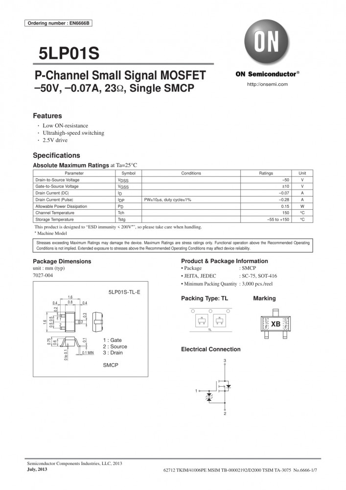 5LP01S technical document page 1