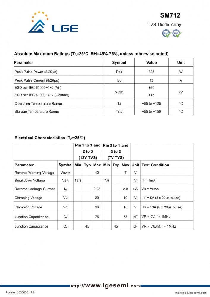 LGE SM712 datasheet page 2