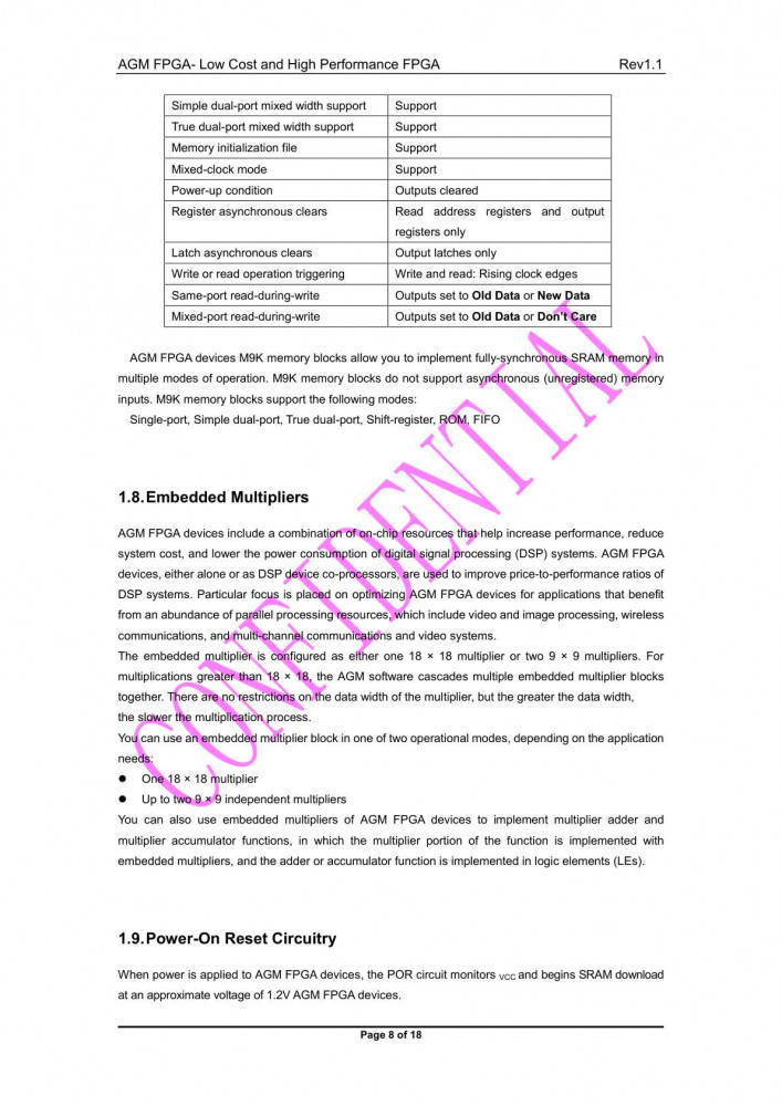 AGM FPGA datasheet preview, page 8