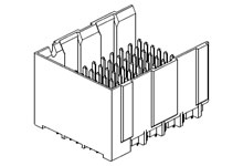 Impact 100 Ohm 3 Pair Vertical Backplane Header, Unguided, Right Endwall, 10 Columns, 90 Circuits, Pin Length 4.50mm, Plated Through Hole Dimension 0.39mm, Lead-Free