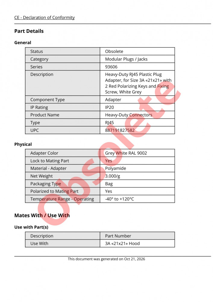 Technical document image 2 for MOLEX 936060041