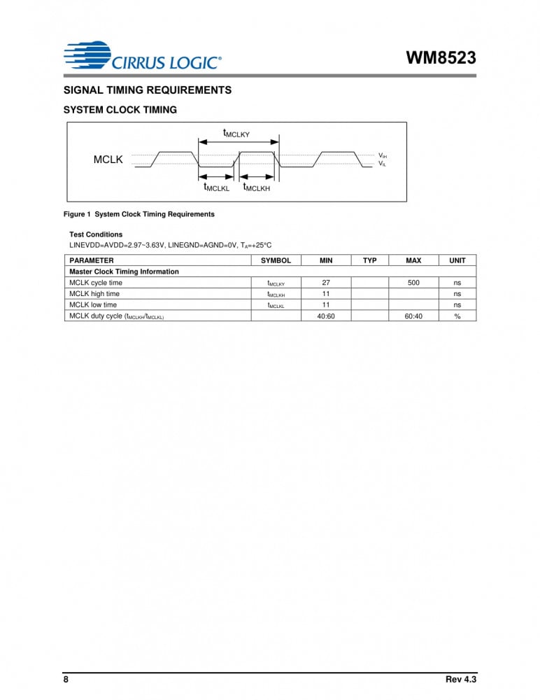 WM8523 datasheet page 8