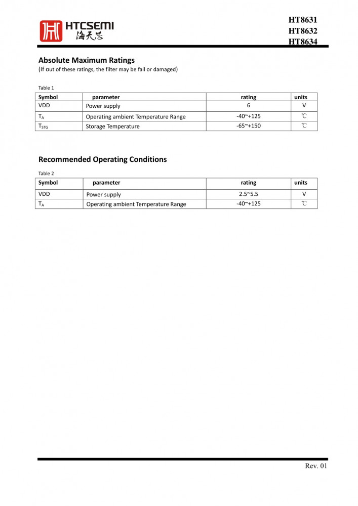 HT8631ARTZ datasheet page 2