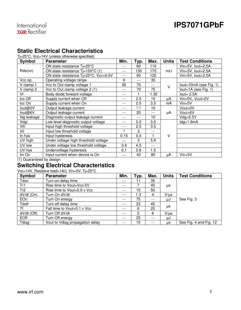 IPS7071GTRPBF datasheet page 3