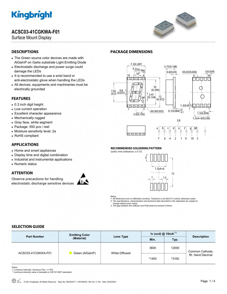 ACSC03-41CGKWA-F01 datasheet page 1