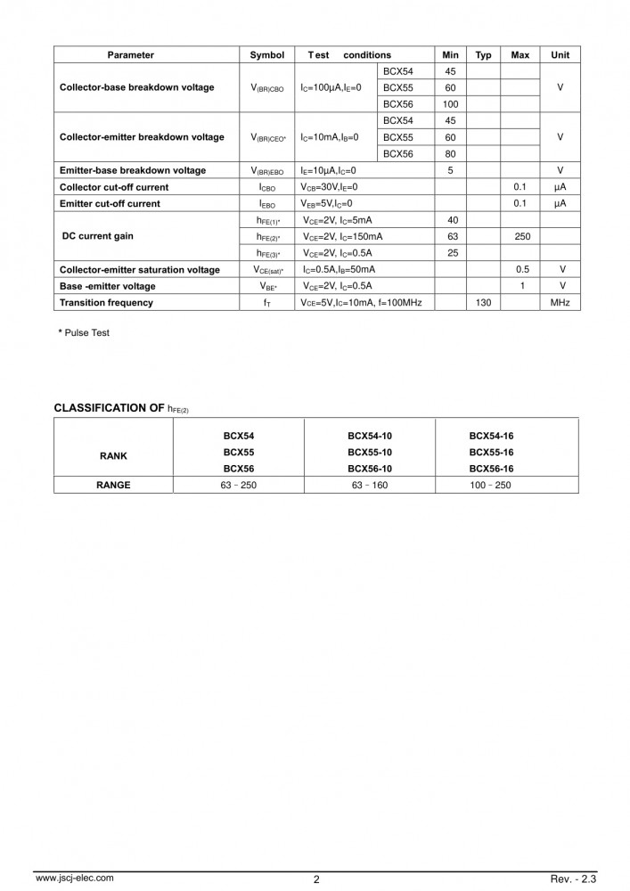 BCX55-16 datasheet page 2