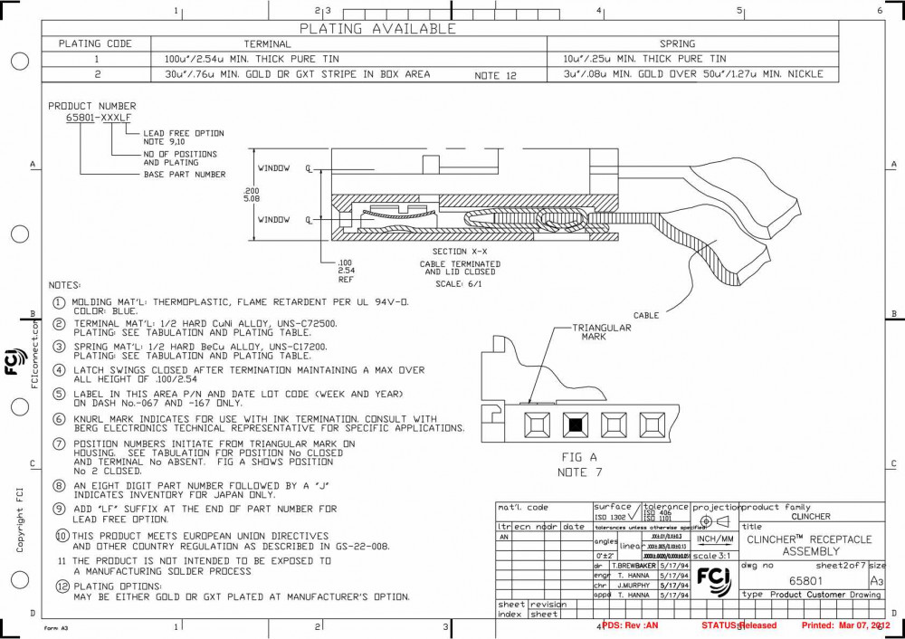 Amphenol 65801 series technical document page 2