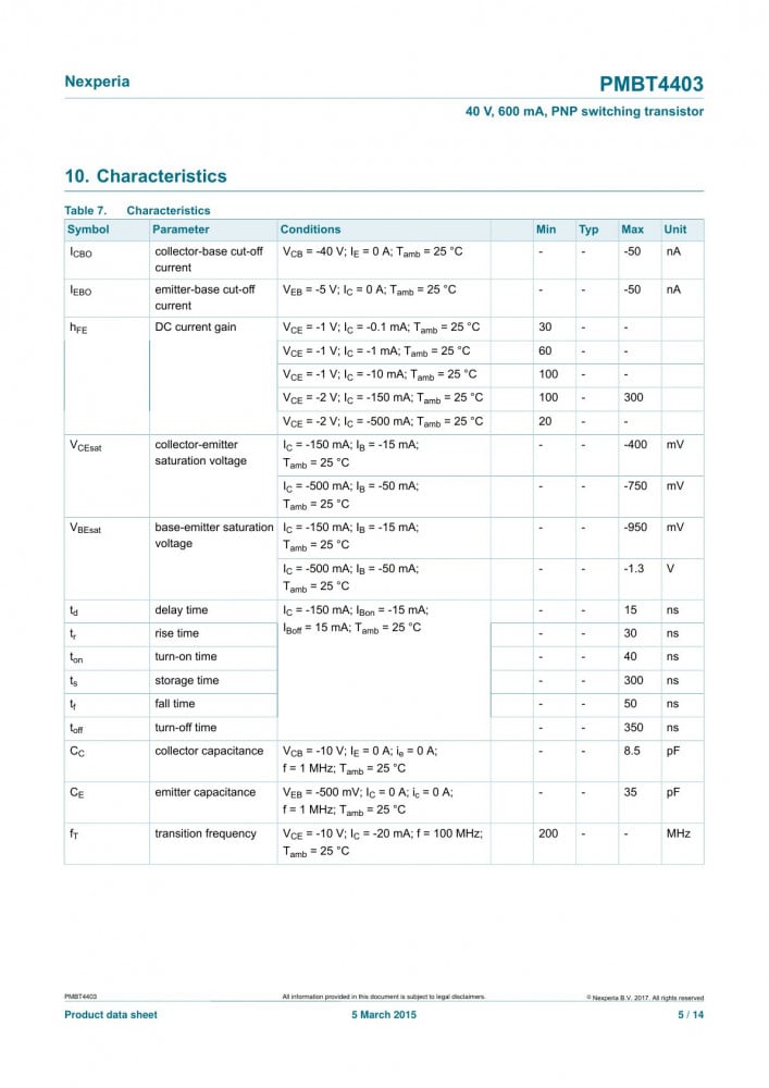 PMBT4403,215 technical document page 5