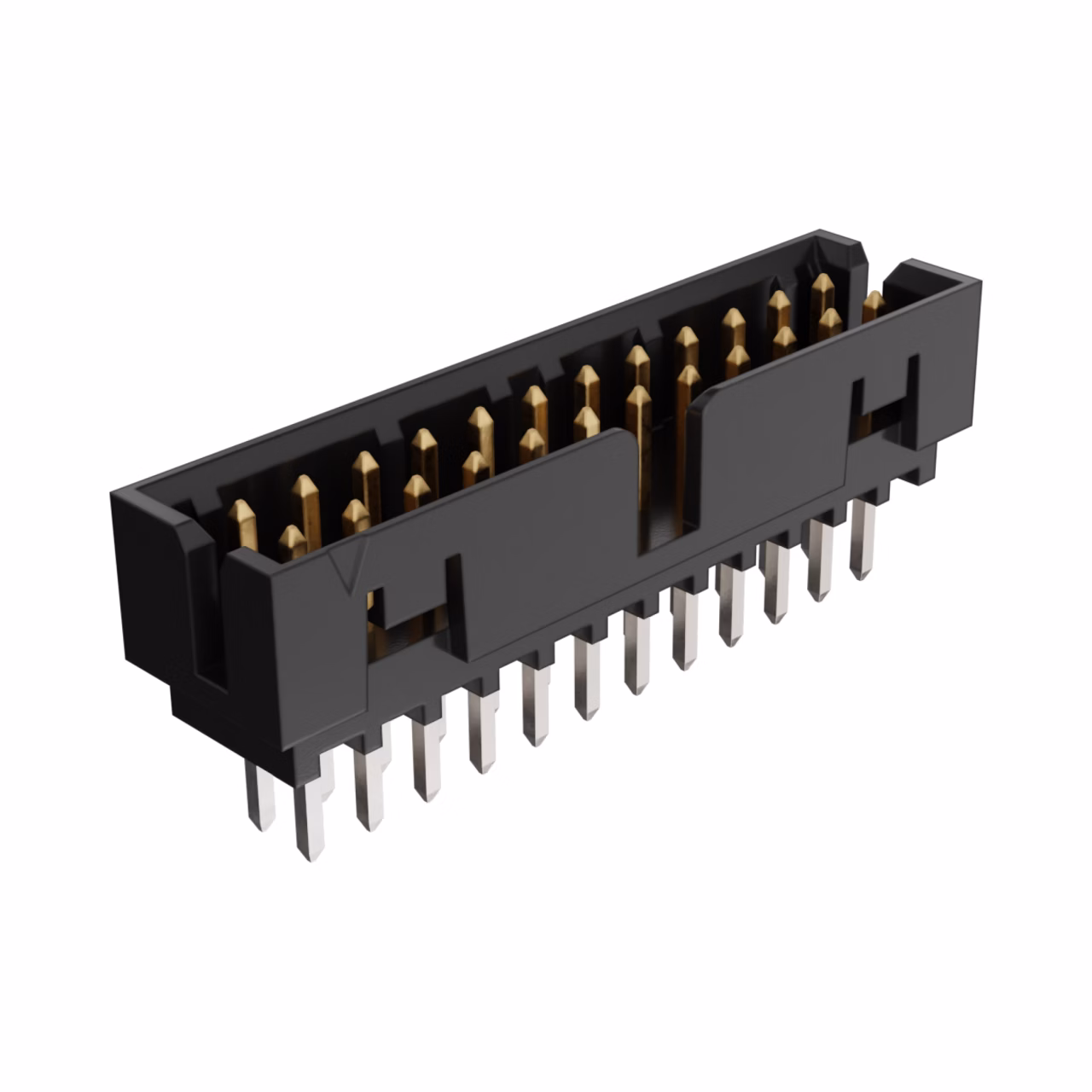 2.00mm Pitch, Milli-Grid PCB Header, Dual Row, Vertical, Through Hole, Shrouded, 24 Circuits, 0.76µm Gold (Au) Plating, 2.80mm Tail Length, Dual Side Slots, Dual Friction Locks, Center Polarization, with Peg, Tube