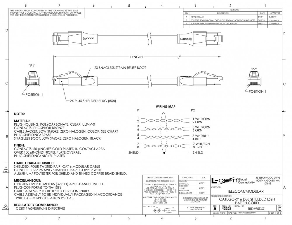 TRD695DSZ product documentation page 1