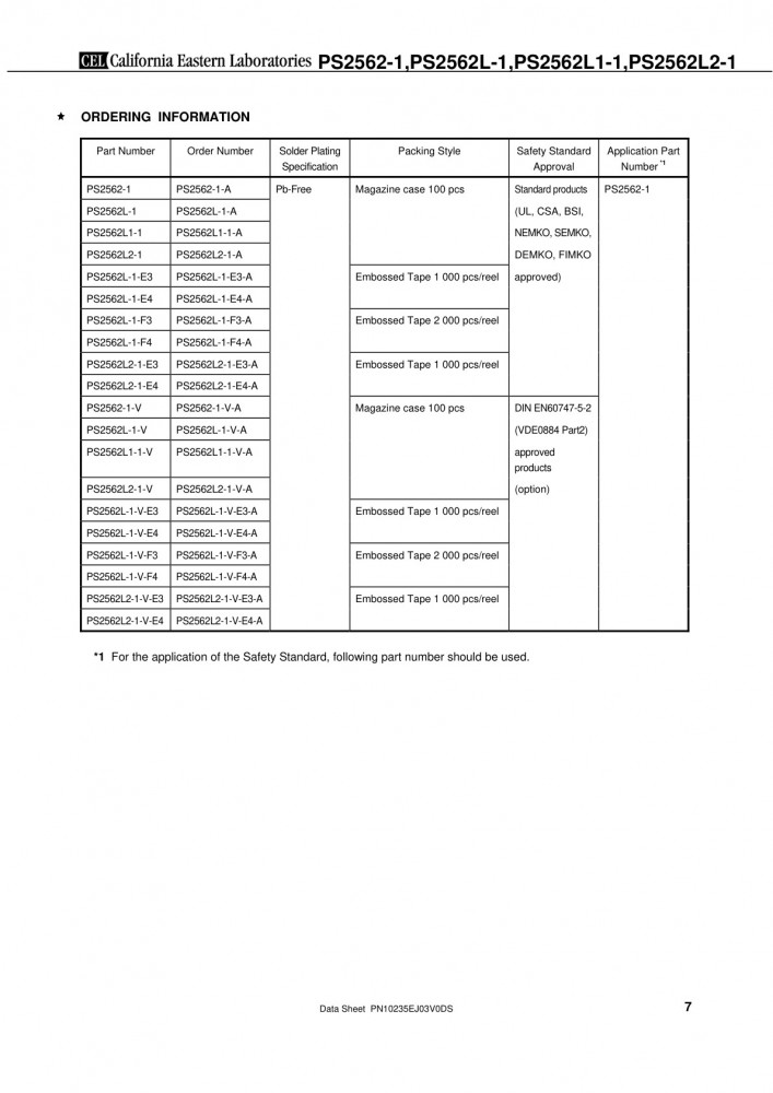 PS2562-1 datasheet page 7