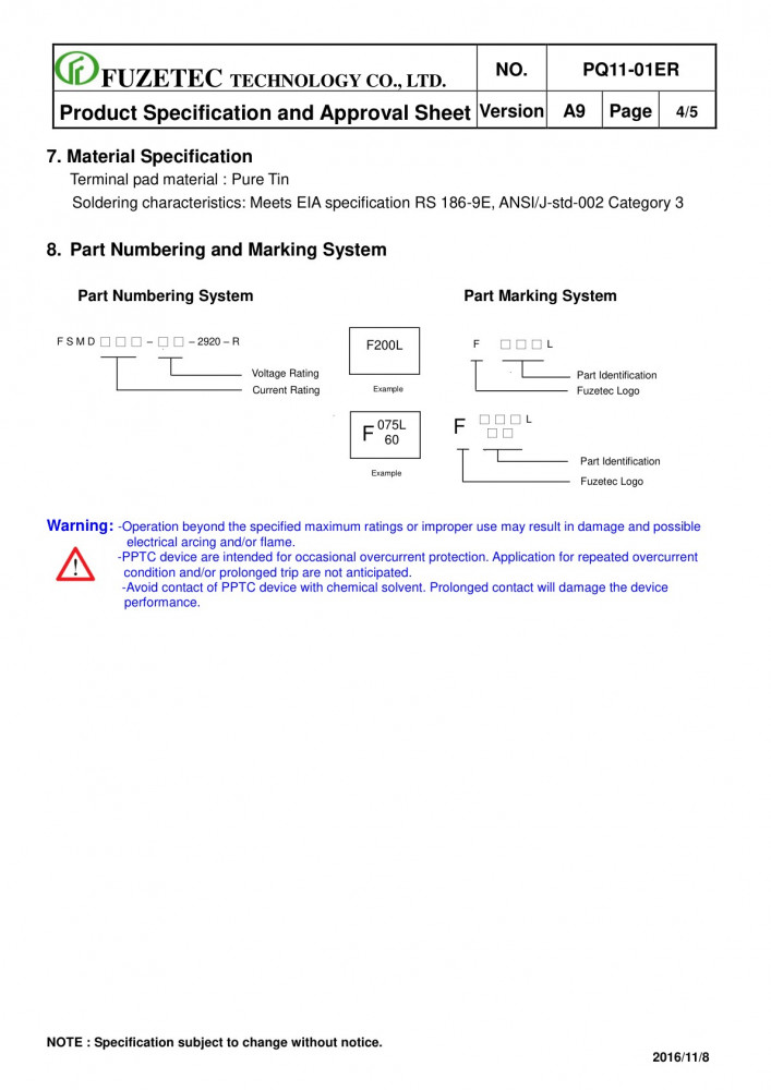 FUZETEC FSMD2920 specification page 4