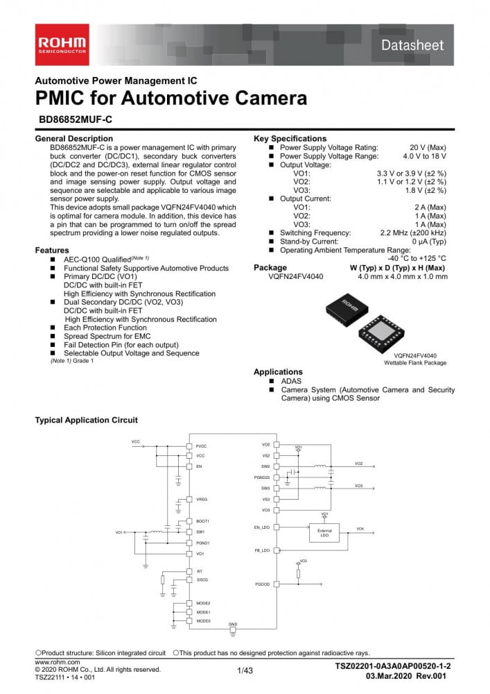 BD86852MUF-CE2 datasheet page 1