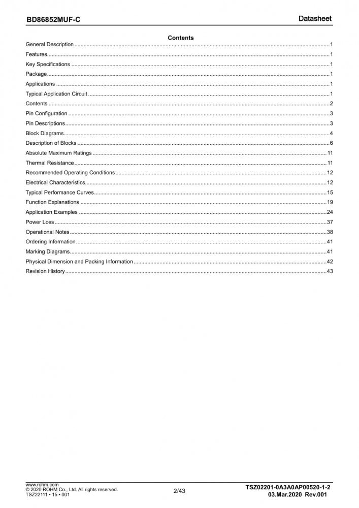 BD86852MUF-CE2 datasheet page 2