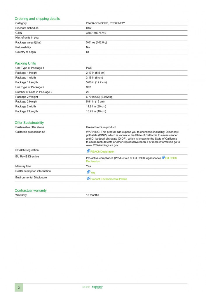 XS7T2PC440LD technical document page 2