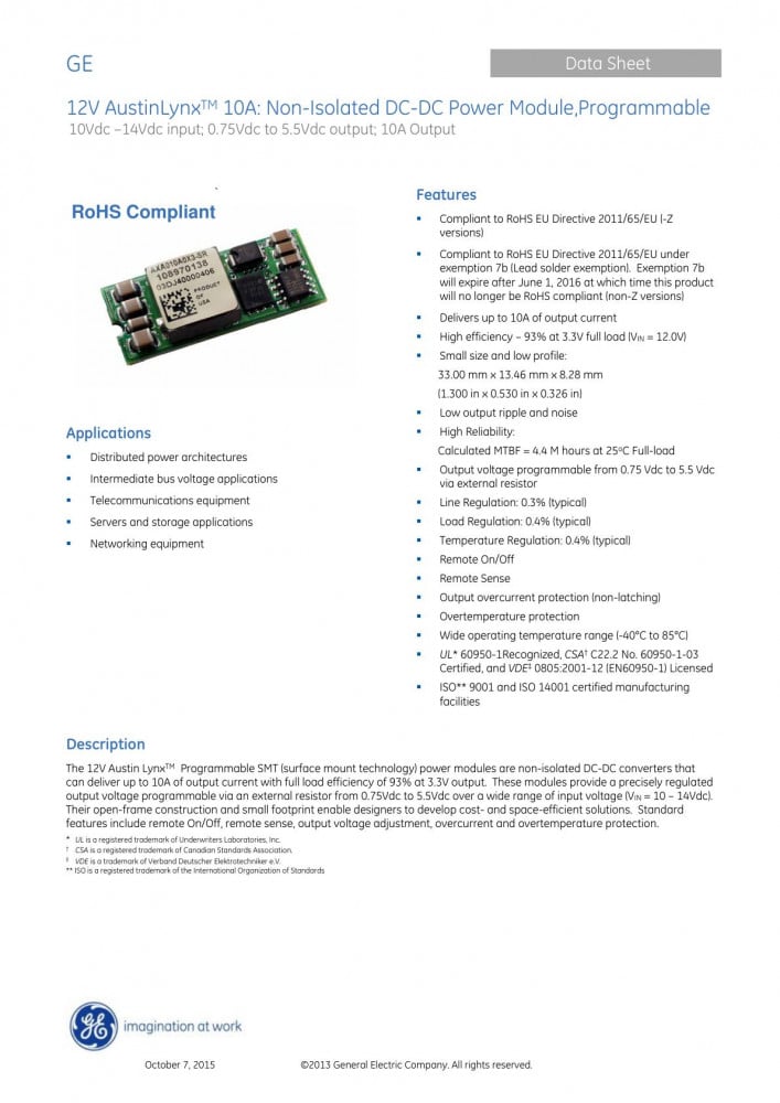 AXA010A0F93-SR datasheet page 1