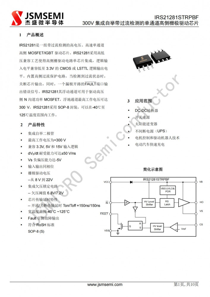 IRS21281STRPBF-JSM datasheet page 1