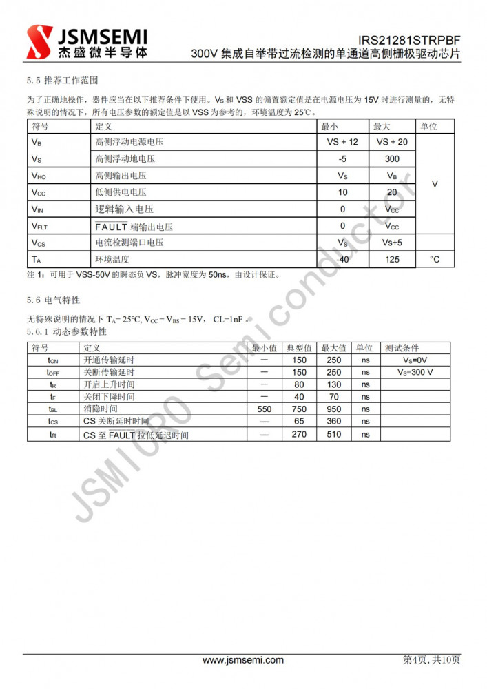 IRS21281STRPBF-JSM datasheet page 4