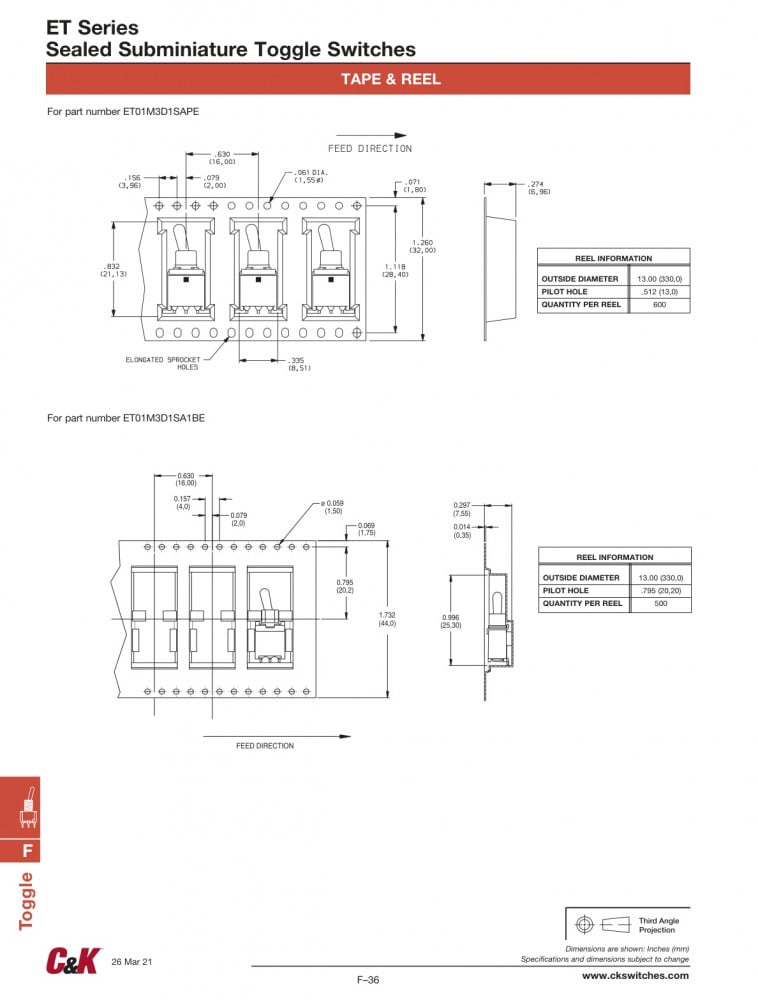 C&K ET Series datasheet page 7