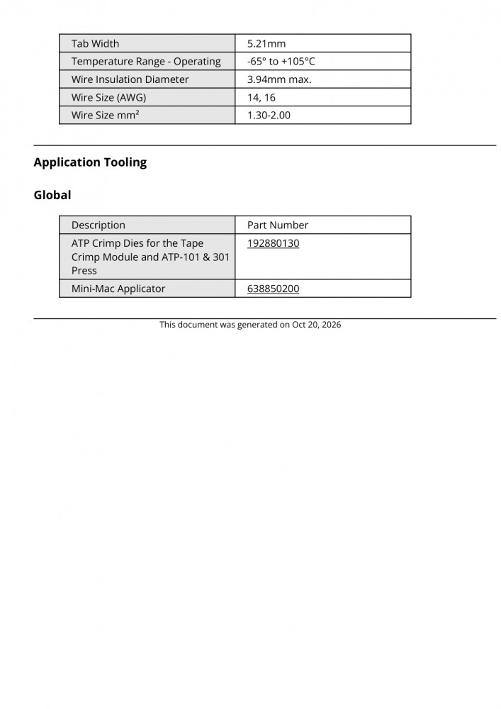 Technical document image 3 for MOLEX 190020048