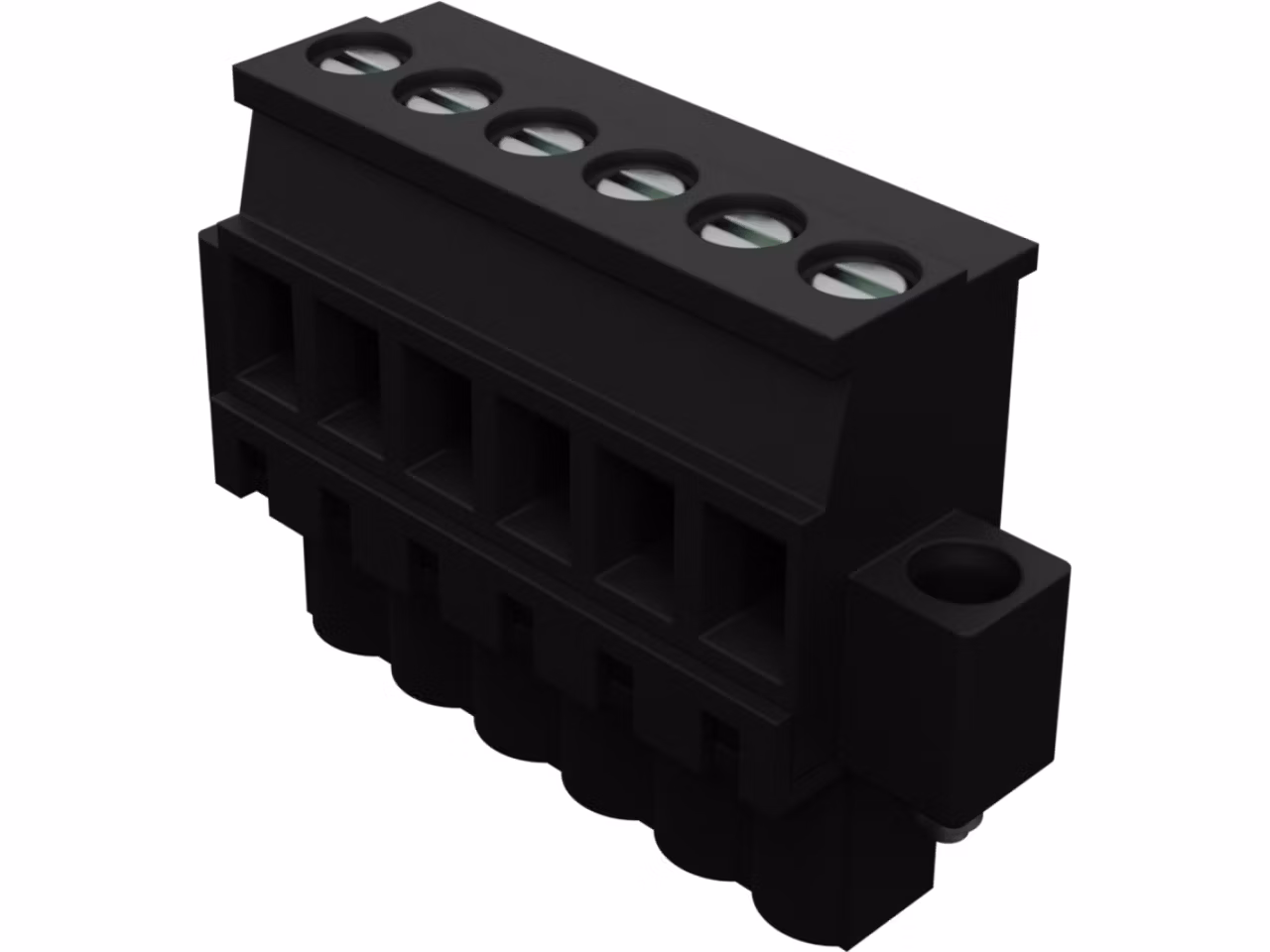 5.00mm Pitch Eurostyle Vertical Plug, with Retention Screws and Standard Imprinting, Rear Wire Entry, Black, 6 Circuits for sale