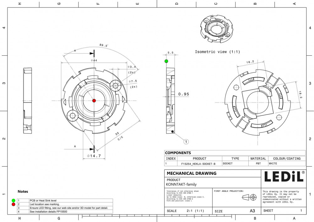 Supplied mechanical drawing preview