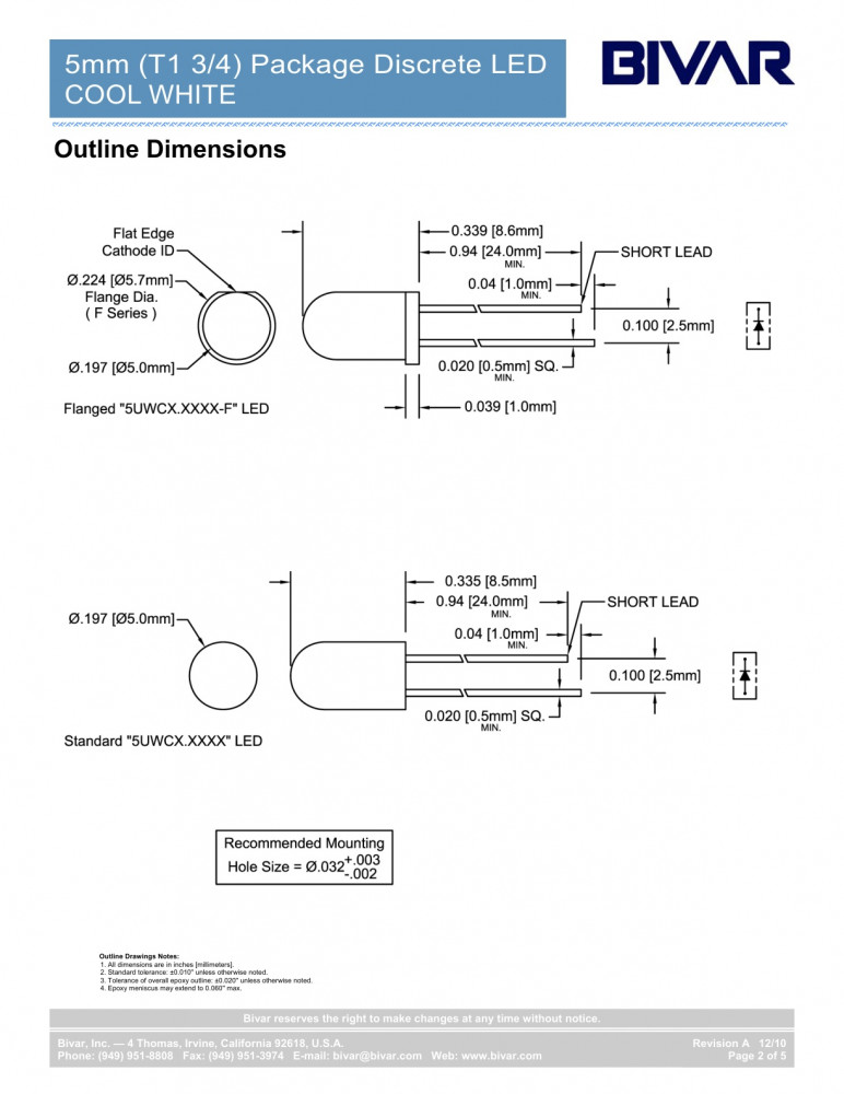BIVAR 5UWC series datasheet page 2