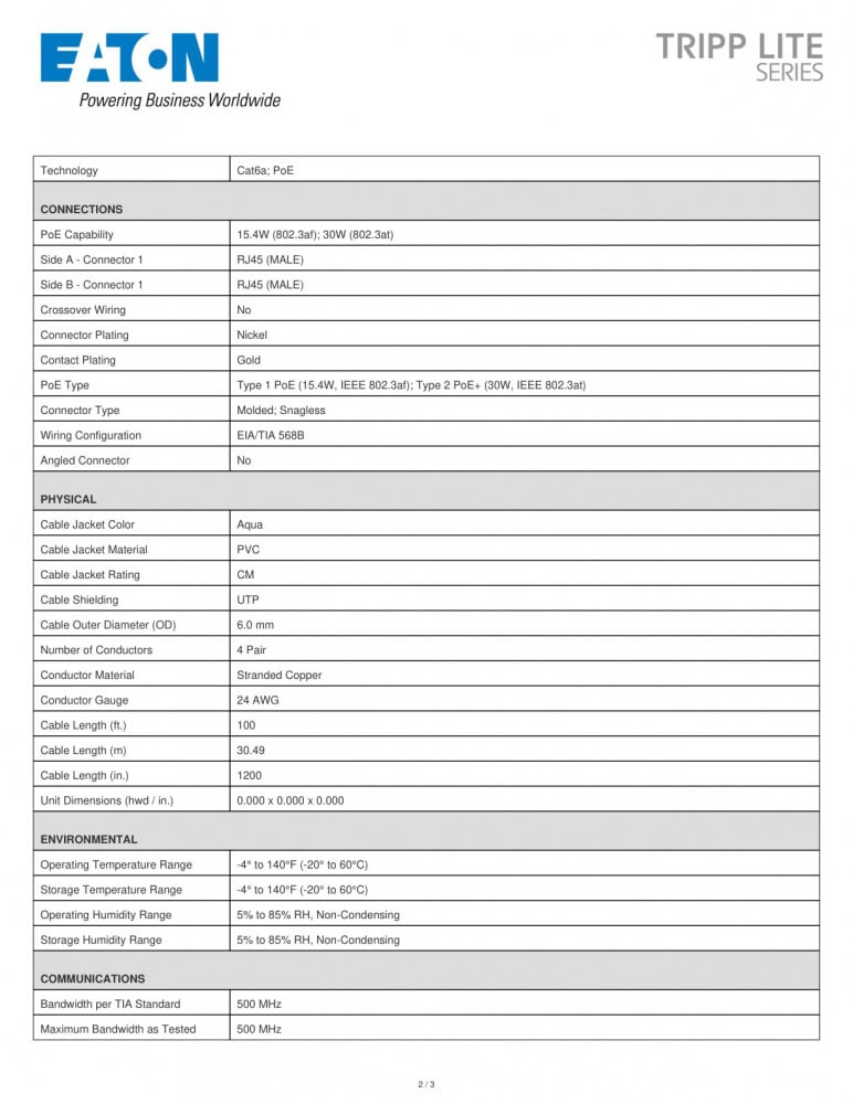N261-100-AQ technical document page 2