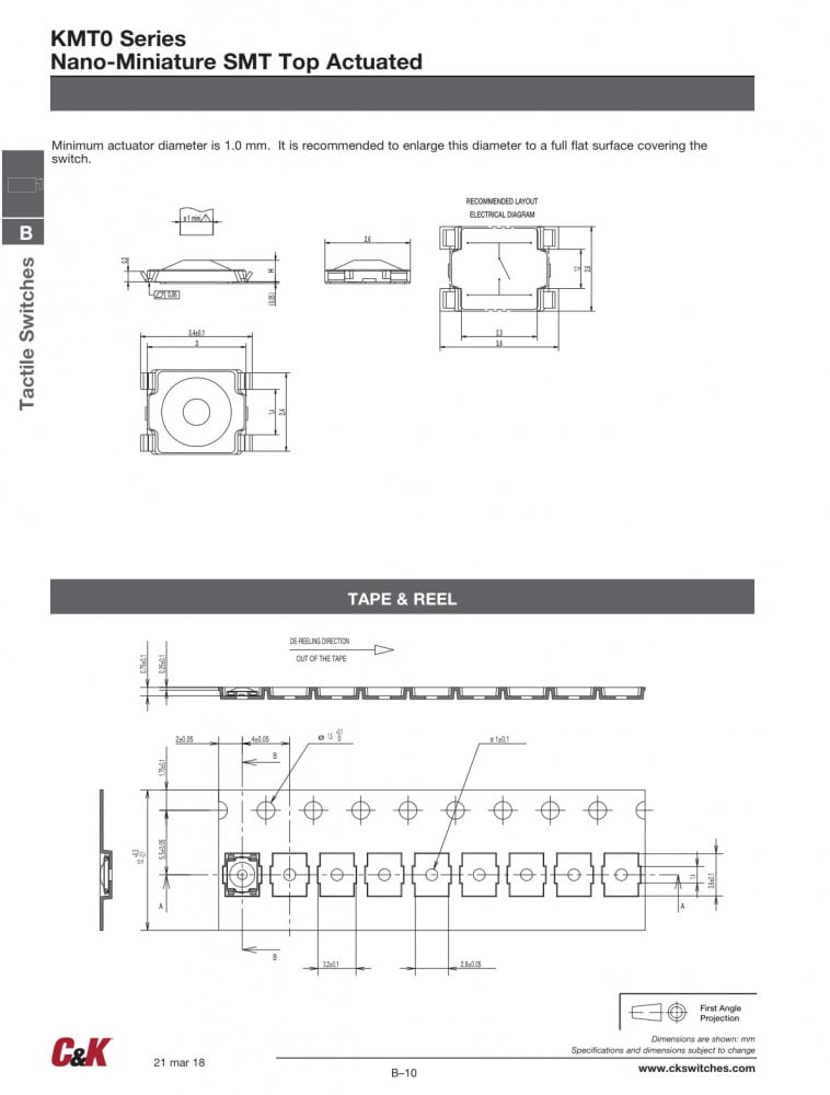 C&K KMT021NGJLHS technical document page 2
