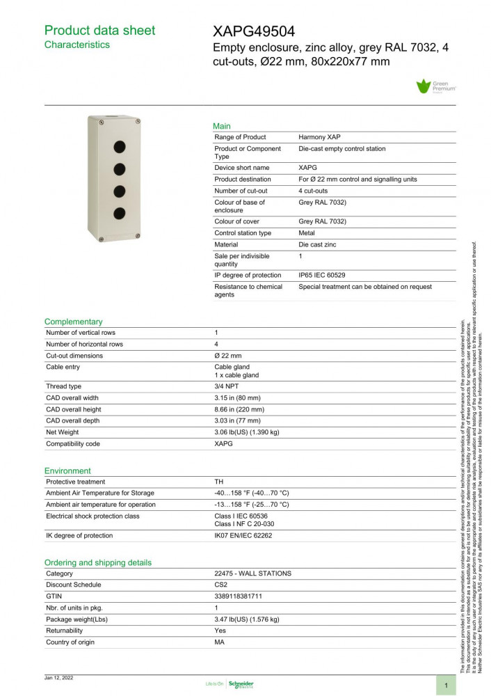 XAPG49504 technical document page 1