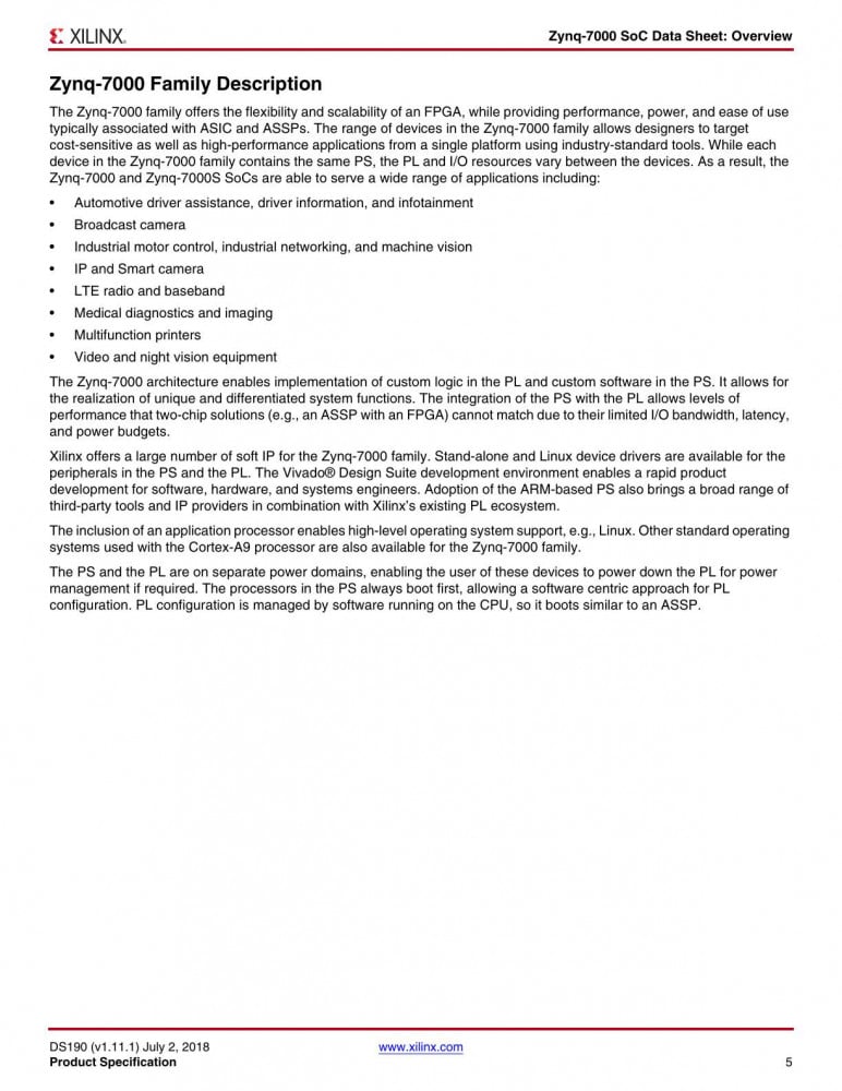XC7Z015 technical document page 5