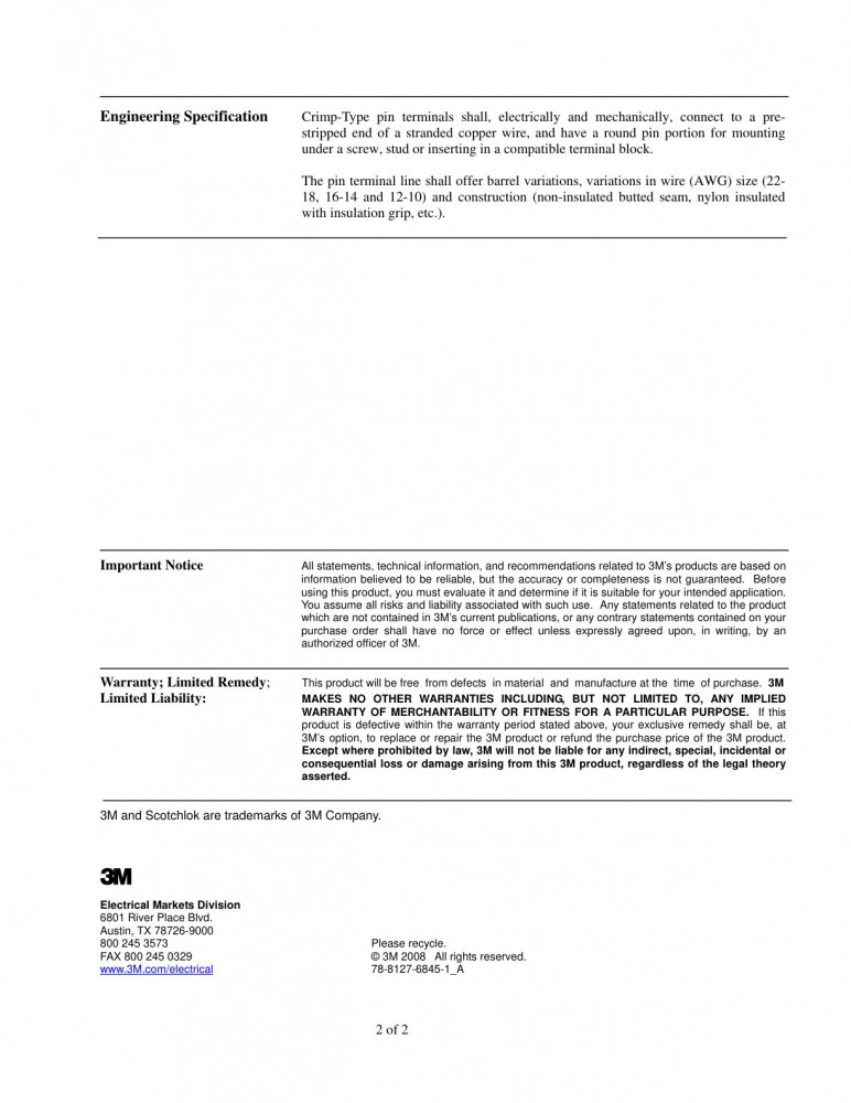 3M 81P-47-P-A Specialty Terminals datasheet page 2